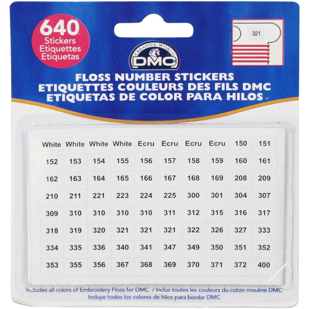DMC FLOSS NUMBERS STICKERS - The Artful Needleworker | The Artful ...