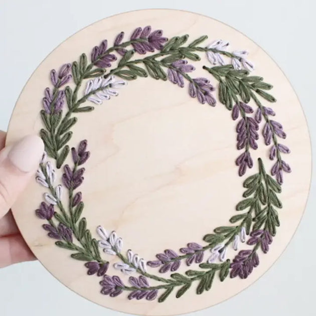Diy Wood Embroidery Kit - Lavender Wreath EMBROIDERY KIT By HNB House ...