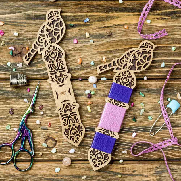 Ornate Bird Wooden Thread Bobbins - Thread Organizers #4 From Hobby Jo ...